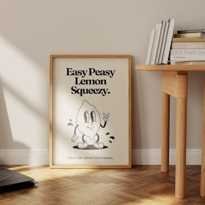Easy Peasy Lemon Squeezy Printable, Retro Cartoon Character Digital ...