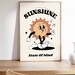 Sun Retro Cartoon ART PRINT, Vintage Sunshine Mascot Wall Art, Retro ...