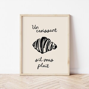 French Croissant Art Print, Kitchen Cafe Decor (digital Download) - Etsy