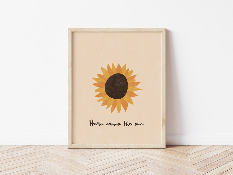 Sunflower Art Print, Boho Summer Poster (UNFRAMED) - Etsy