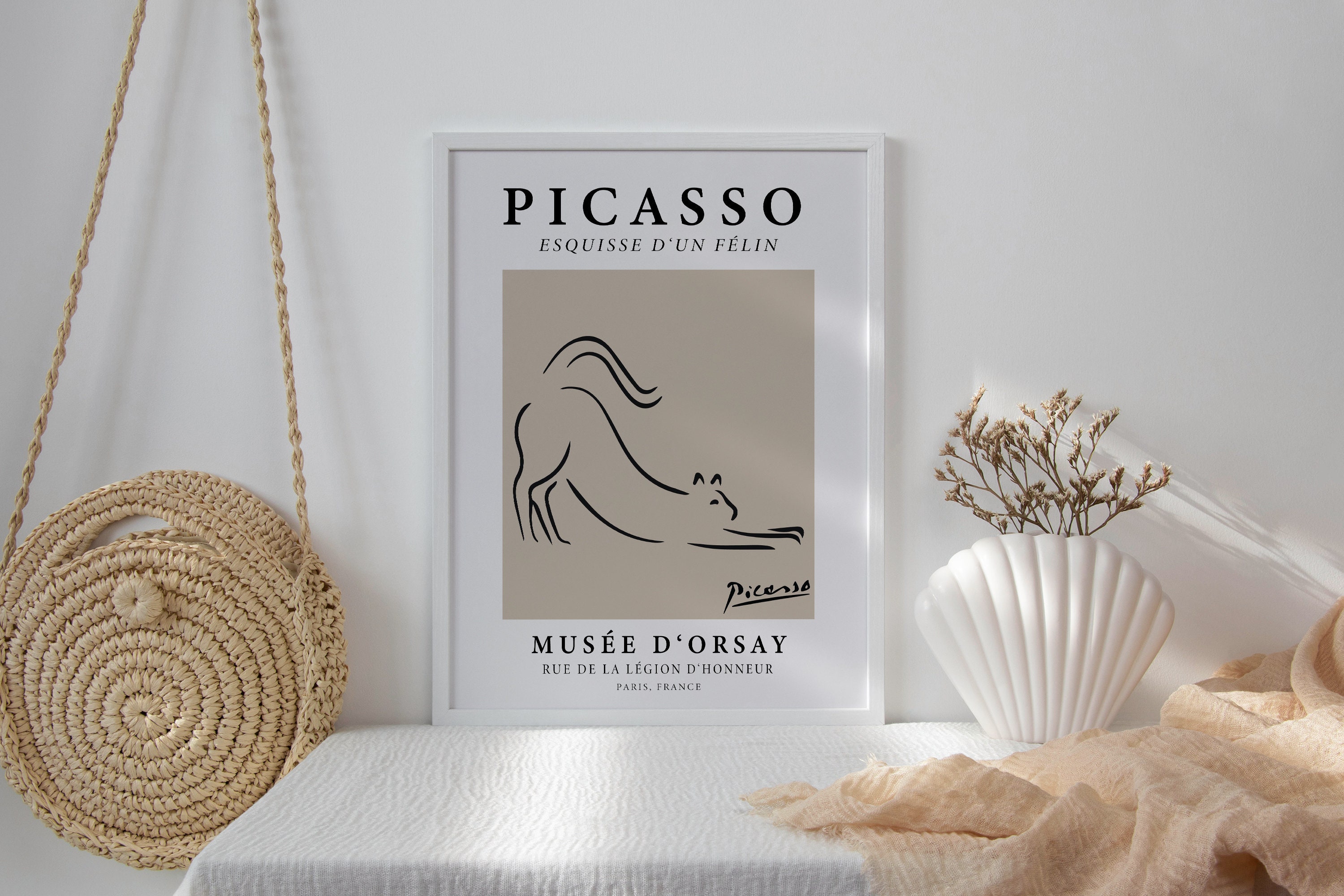 Picasso Art Print Line Art Cat Poster Museum Exhibition - Etsy
