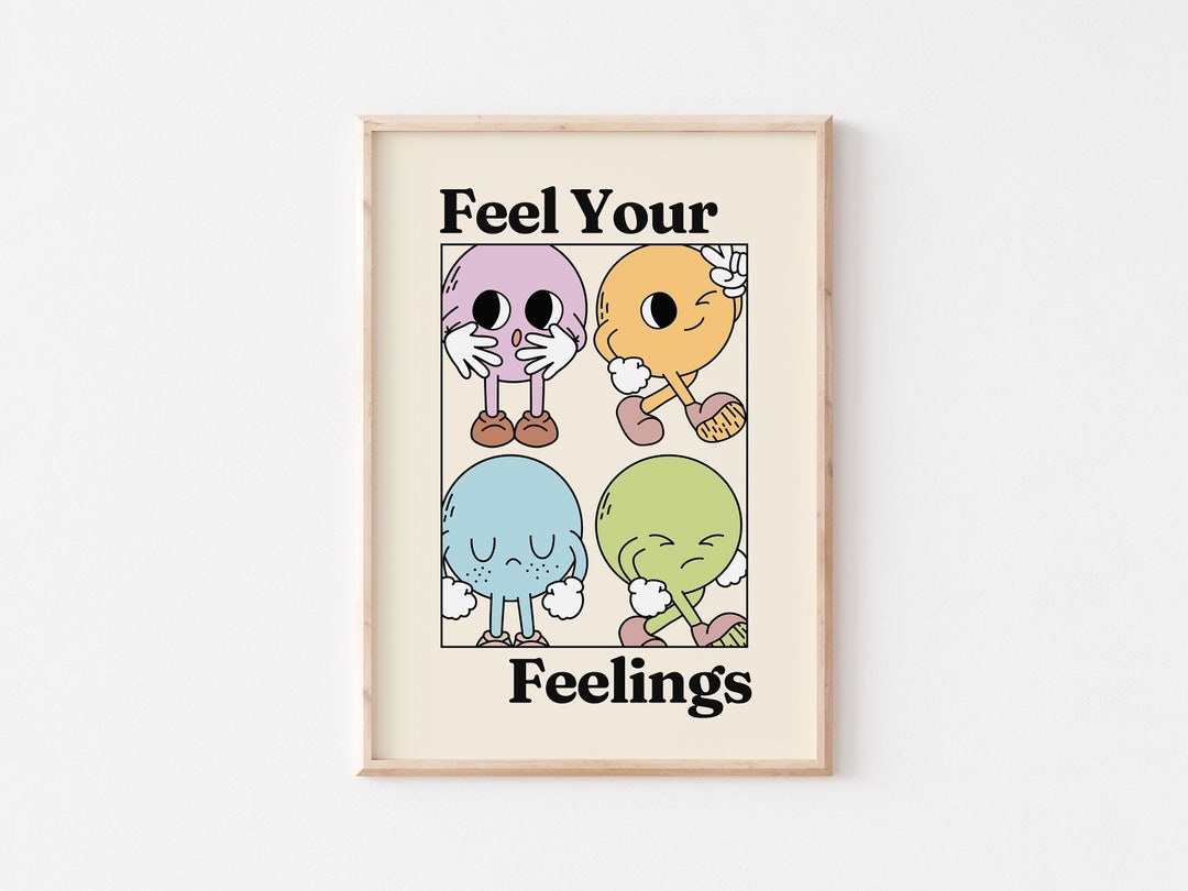 Emotions PRINT, Retro Classroom Wall Art, Vintage Home Office Decor ...