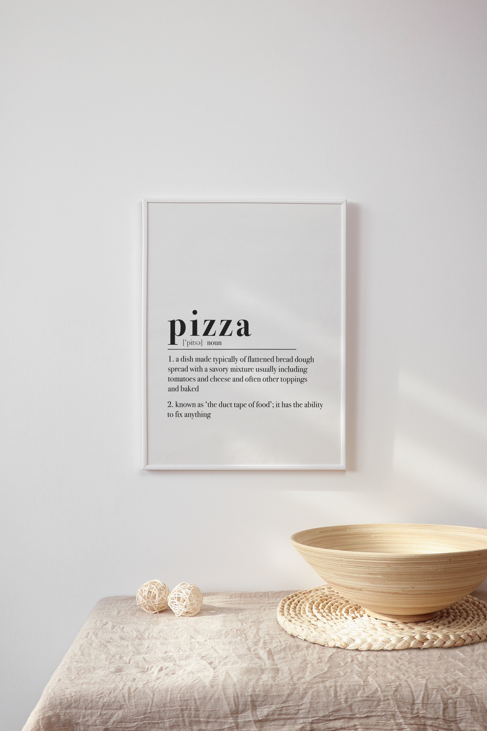 Pizza Definition Dictionary Poster Kitchen Wall Art Foodie - Etsy