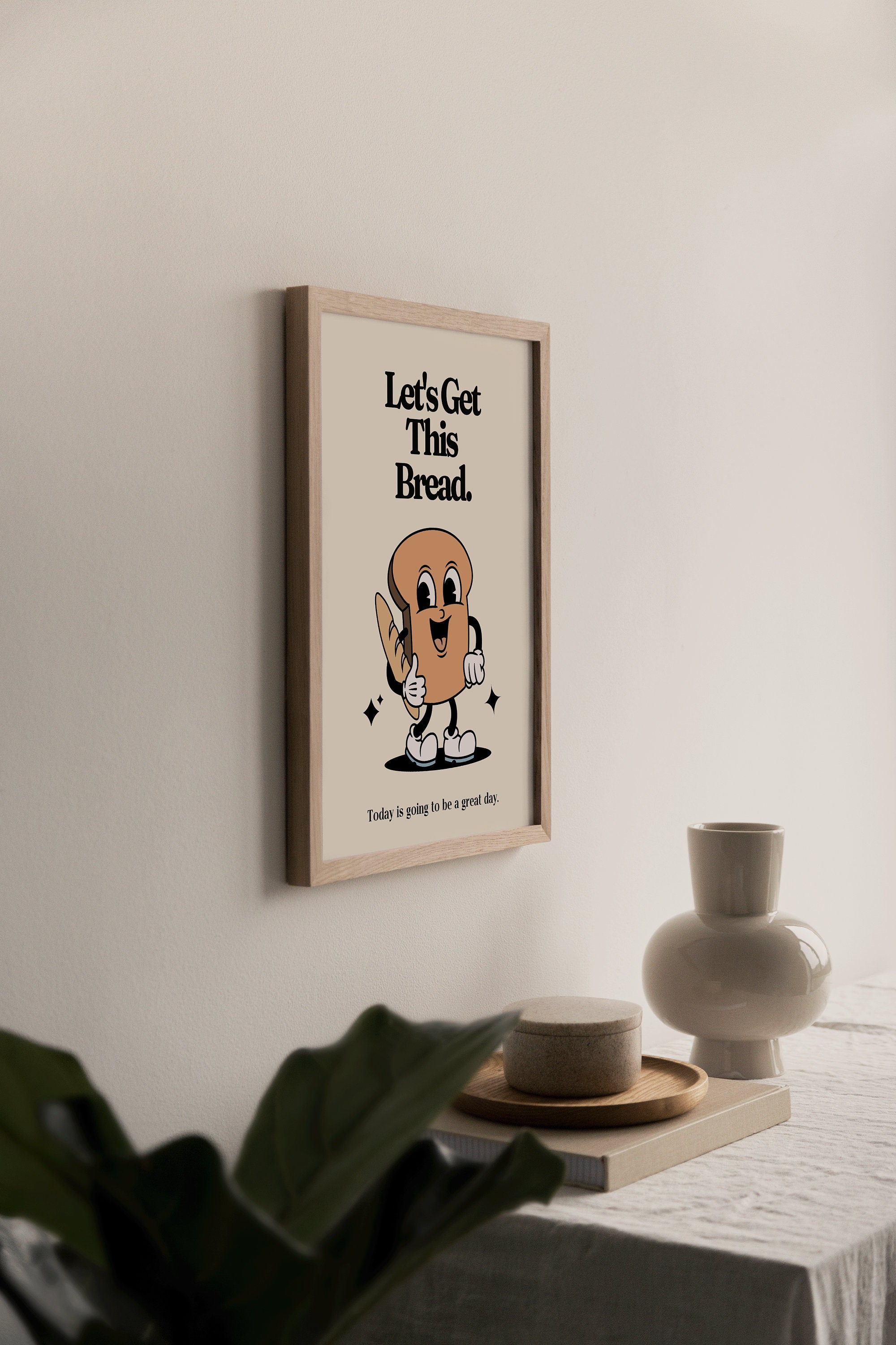 Retro Mascot Art PRINT Let's Get This Bread Motivational - Etsy