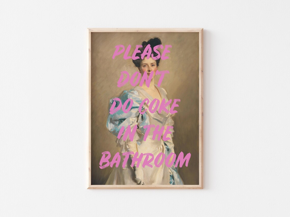 Bathroom Wall Art Please Don't Do Coke in the Bathroom - Etsy