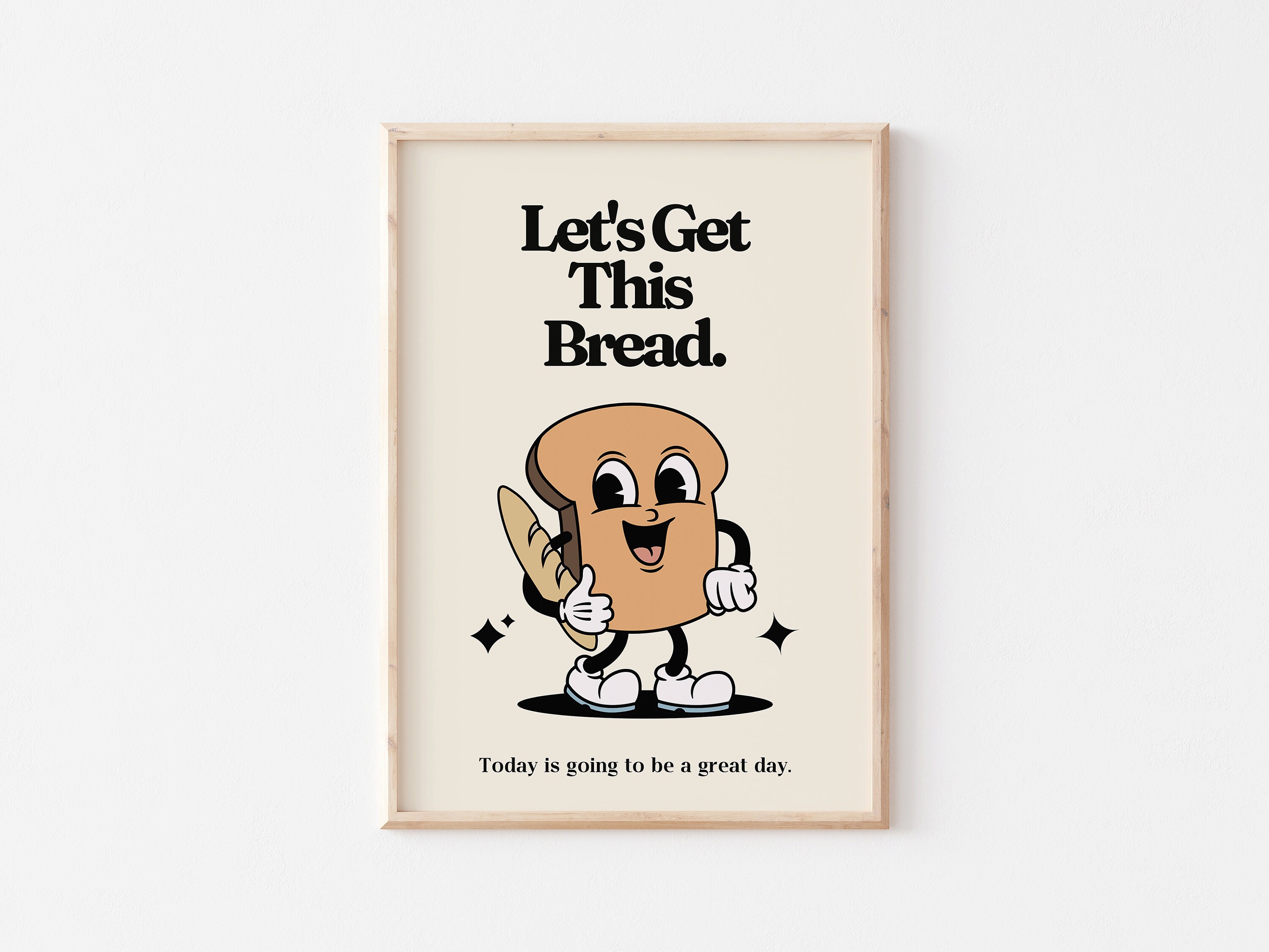 Retro Mascot PRINTABLE Poster Let's Get This Bread - Etsy Canada