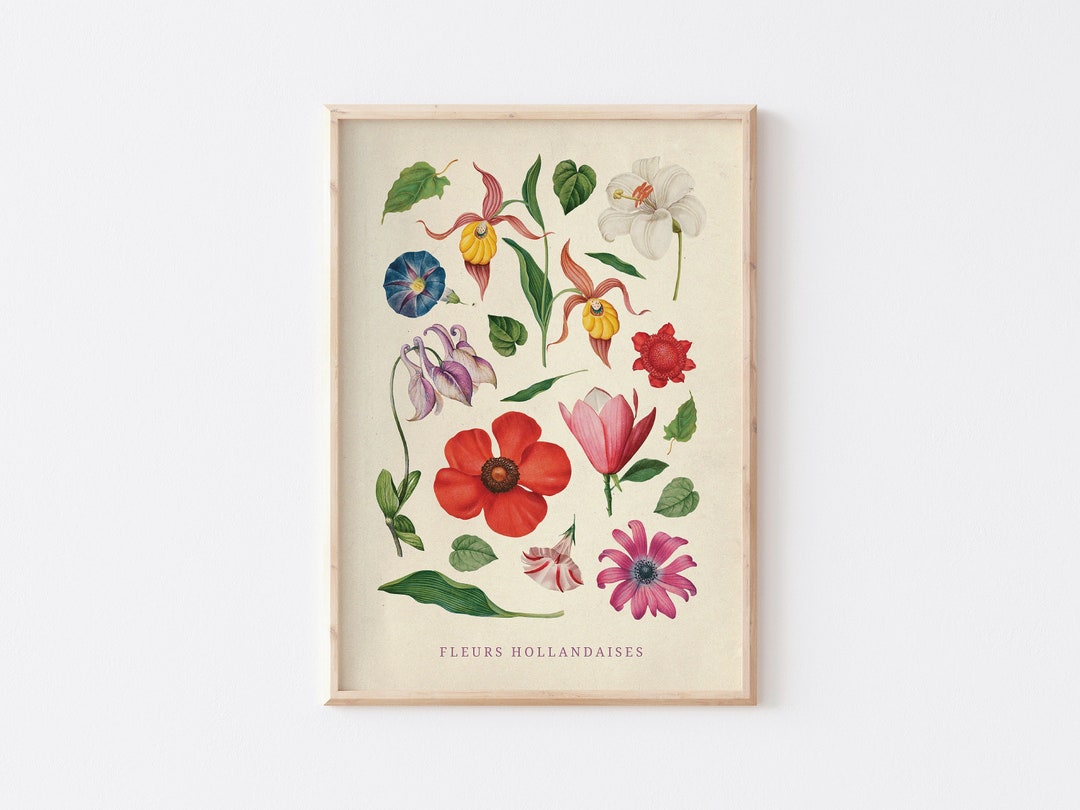 Vintage Printable Poster, Botanical Illustrations Wall Print, Digital ...