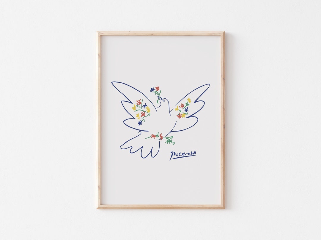 Pablo Picasso Dove of Peace Print: Minimalist Line Art (digital ...