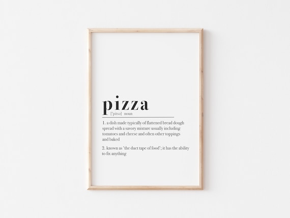 Pizza Definition Printable Dictionary Poster Kitchen Wall - Etsy