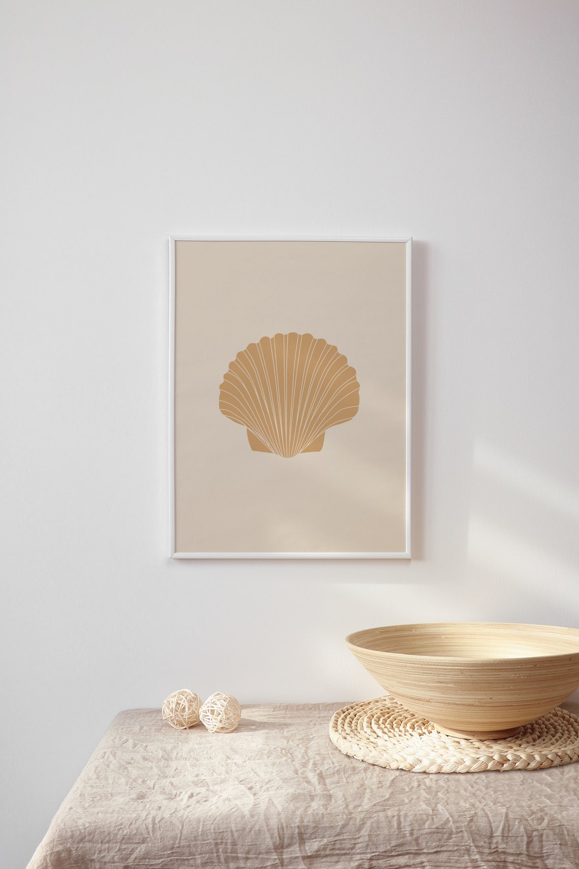 Minimalist Shell Art Print, Beige Boho Decor (digital Download) - Etsy