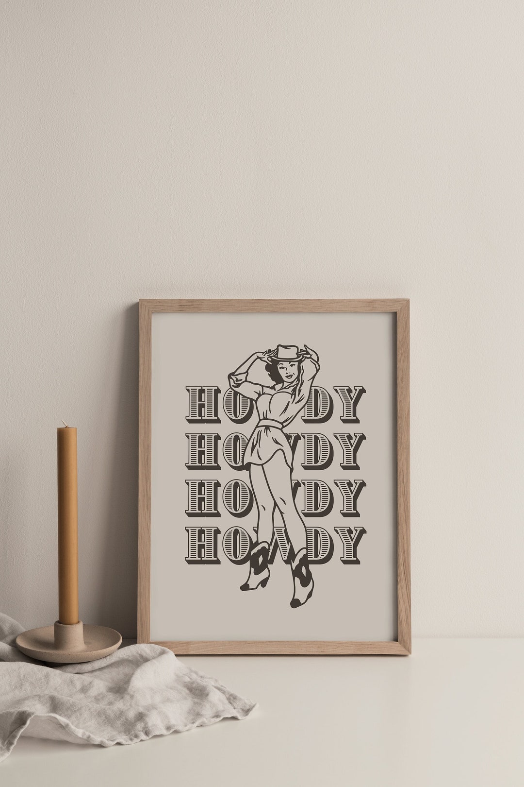Retro Howdy PRINT, Vintage Western Poster, Southern Typography Print ...