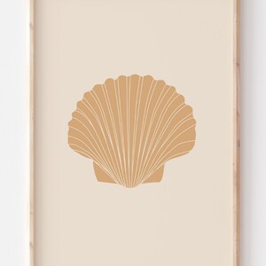 Shell Wall Art, Minimalist Beach Shell Printable Poster, Beige Art ...