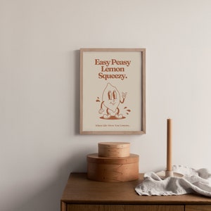 Easy Peasy Lemon Squeezy, Retro Wall Art, Retro Character Illustration ...