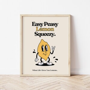 Easy Peasy Lemon Squeezy Printable, Retro Cartoon Character Digital ...