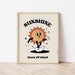 Sun Retro Cartoon ART PRINT, Vintage Sunshine Mascot Wall Art, Retro ...