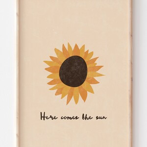 Sunflower Art Print, Boho Summer Poster (UNFRAMED) - Etsy