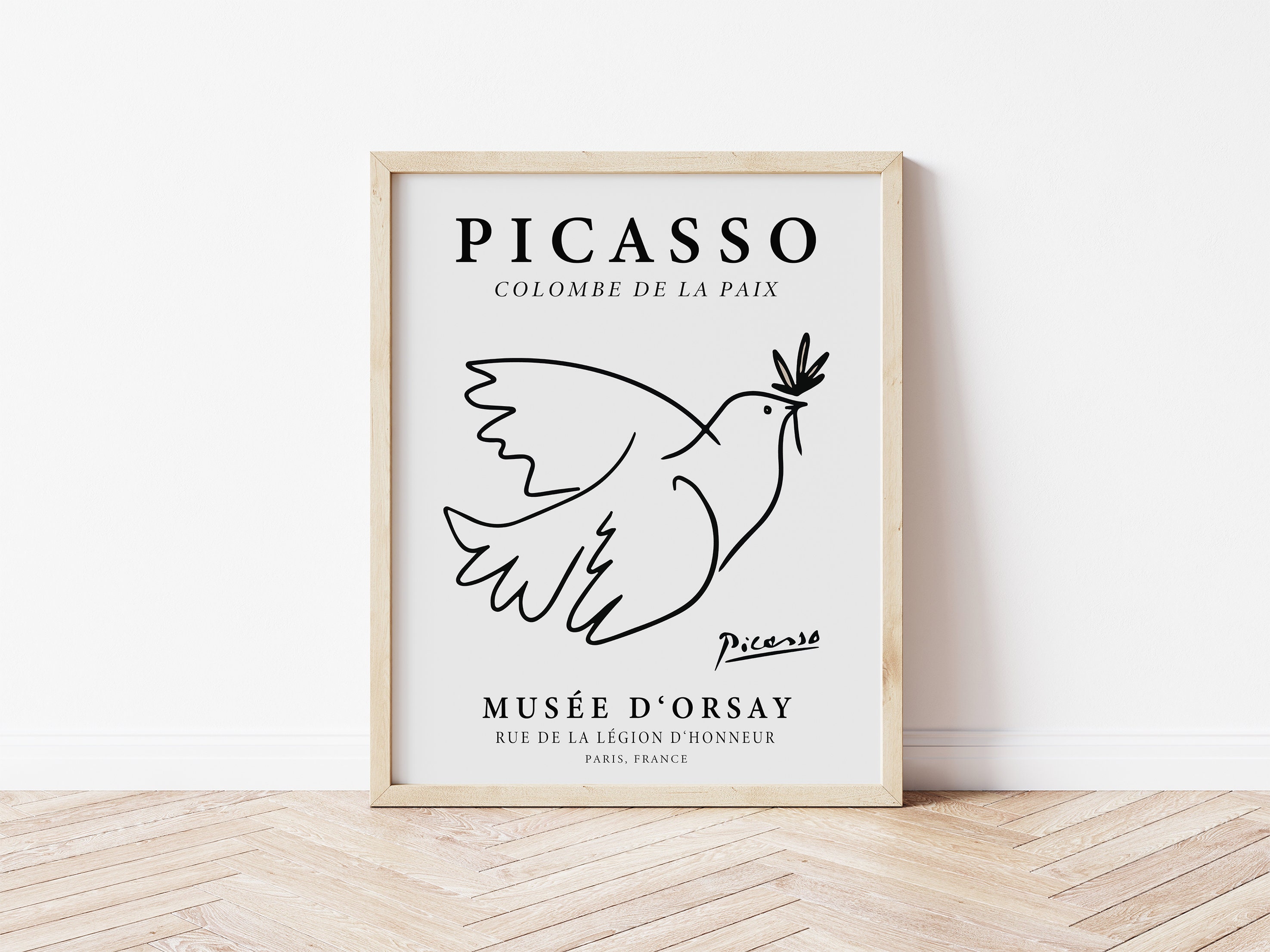 Picasso Poster, Dove of Peace Printable Art Print, Minimalist Bird Line ...