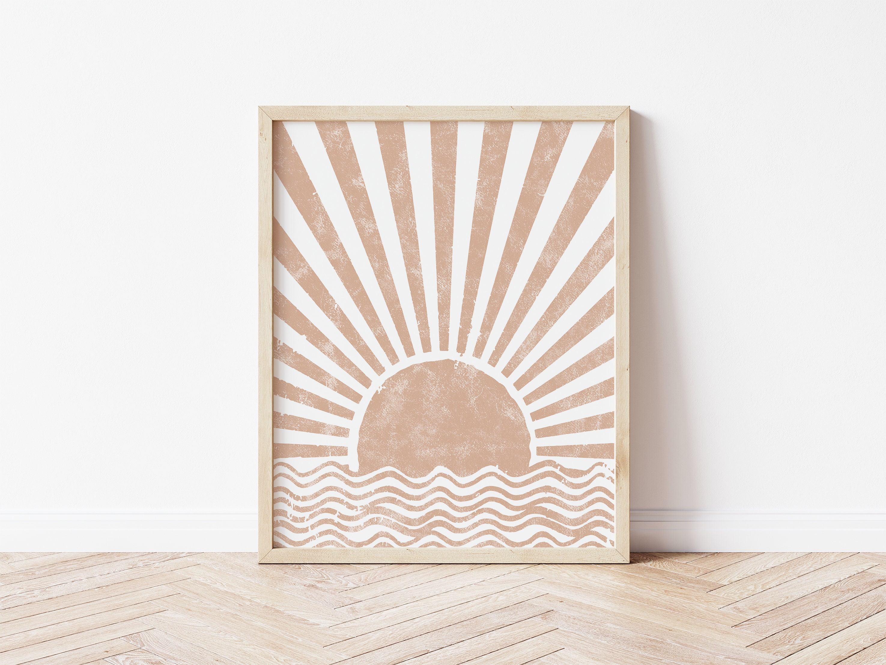 Sunshine PRINTABLE, Printable Sunburst Poster, Minimalist Orange Home ...