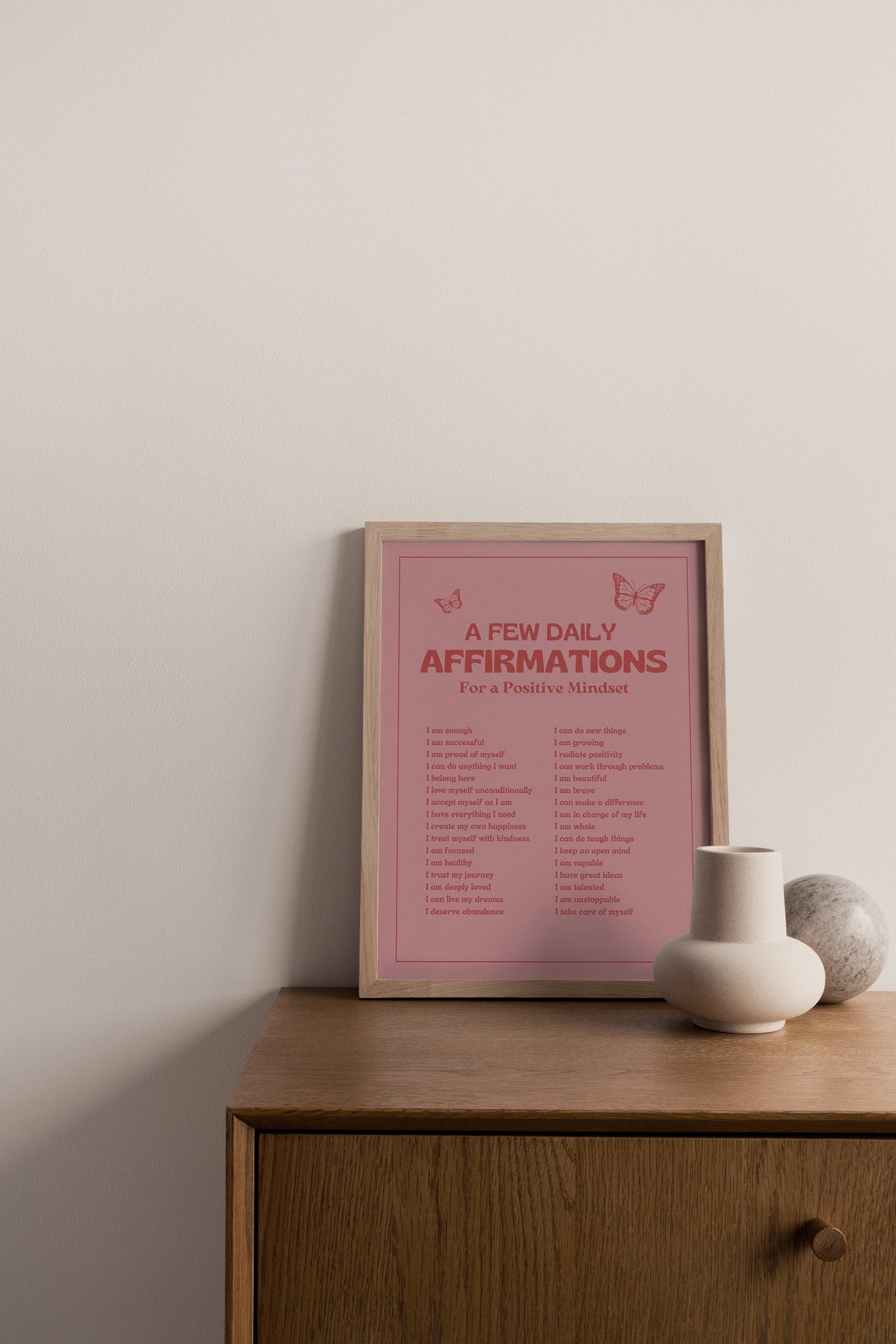 Affirmations Wall Print, Positive Daily Affirmations PRINTABLE Poster ...