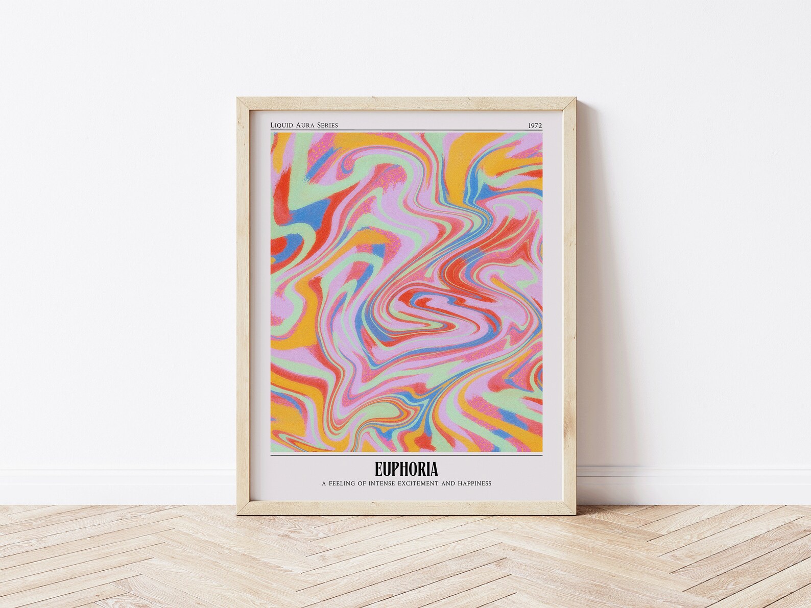 Aura FRAMED PRINT, Retro Gradient Print, Vintage Psychedelic Wall Art ...