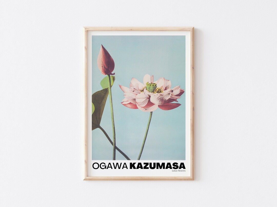 Vintage Japanese Print, Printable Ogawa Kazumasa Poster, Lotus Flower ...