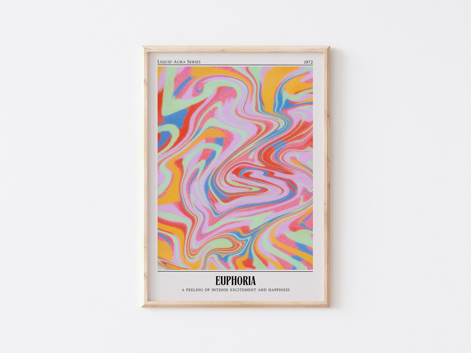 Aura FRAMED PRINT, Retro Gradient Print, Vintage Psychedelic Wall Art ...