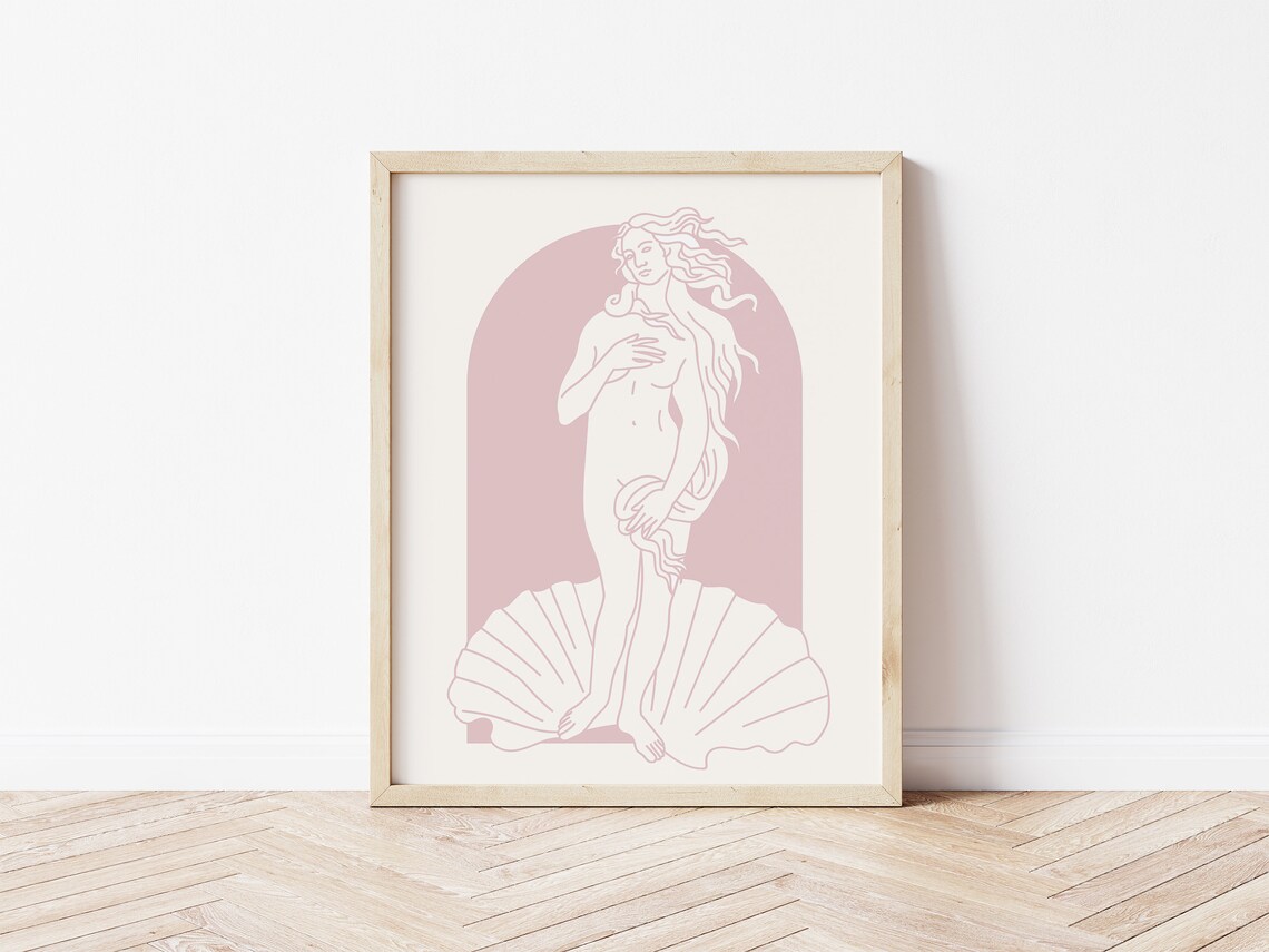 Birth of Venus Pink Print, Minimalist Line Art (digital Download) - Etsy