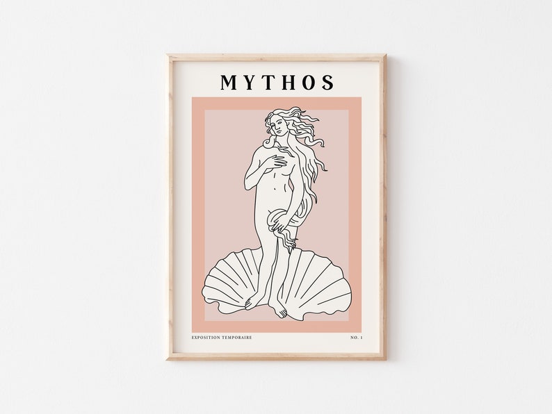 Birth of Venus Art Print, Greek Mythos Pink Statue (digital Download ...