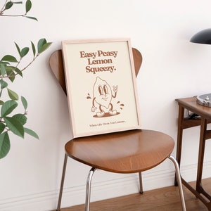 Easy Peasy Lemon Squeezy, Retro Wall Art, Retro Character Illustration ...