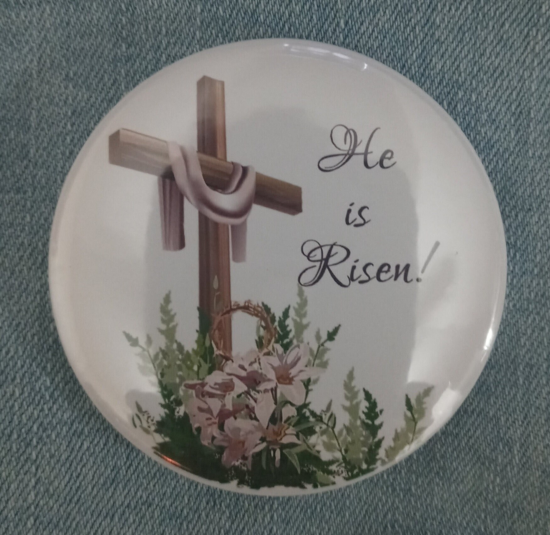 He is Risen Easter Pin Happy Easter Large 2.25in Magnet Cross - Etsy