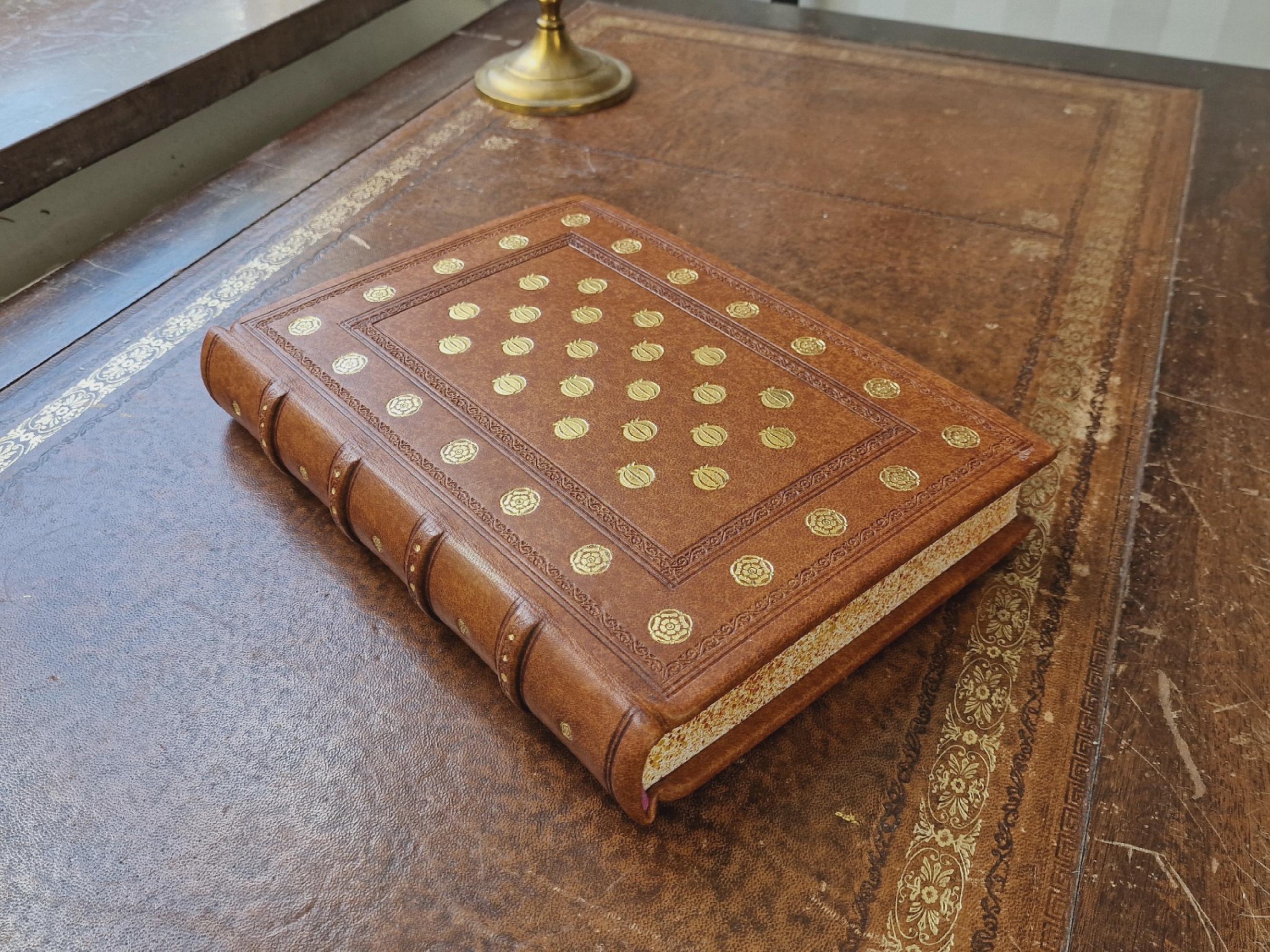 Large Leather Book With Gold Tooling - Etsy
