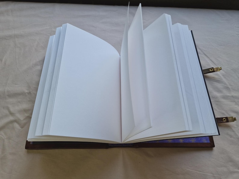 Medieval Leather Book With Brass Clasps Purple Endpapers - Etsy