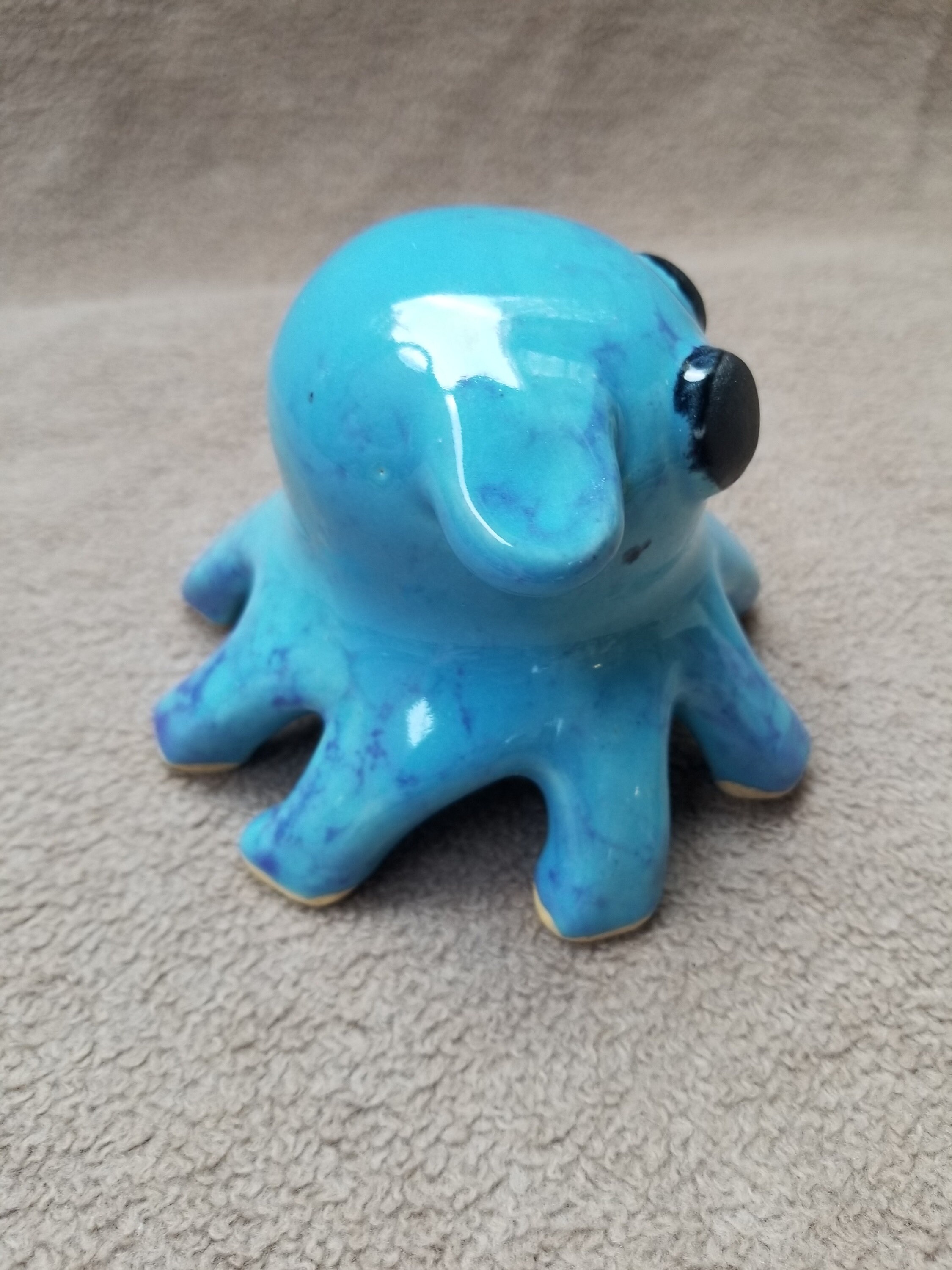 Blue Glazed Ceramic Octopus - Etsy