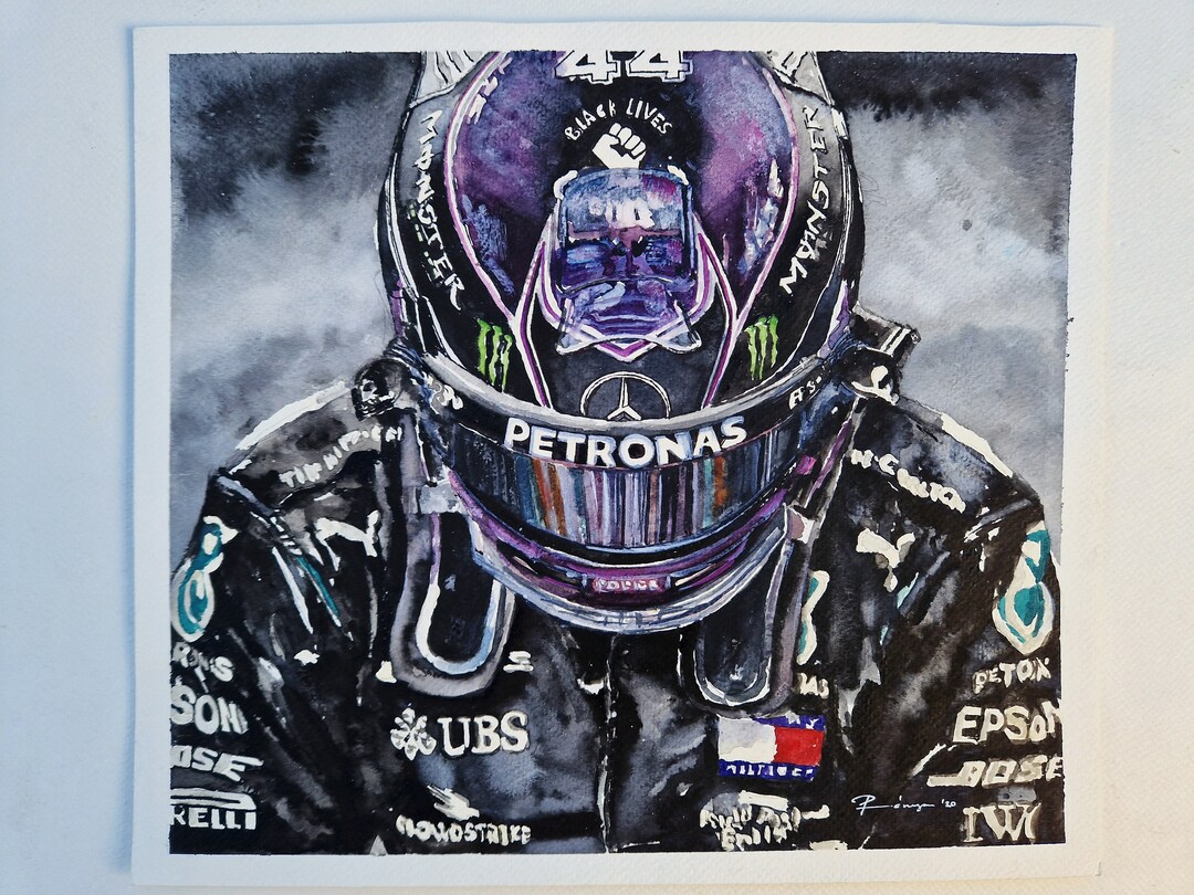 Lewis Hamilton Original Painting, W11 Mercedes AMG F1 Team, F1, Formula ...