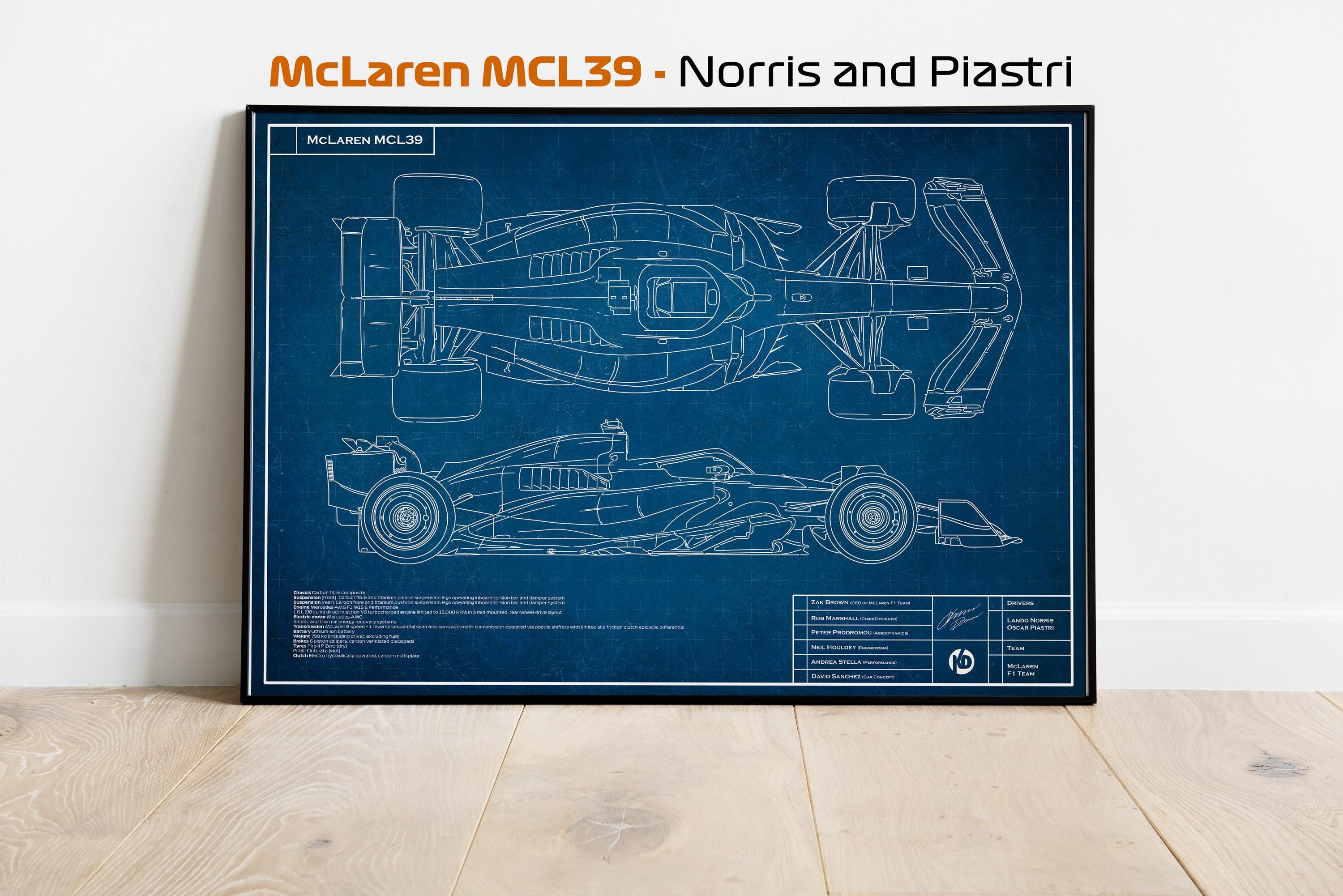 MCL39 Mclaren F1 Technical Blueprint – Norris and Piastri | Kddrawings ...