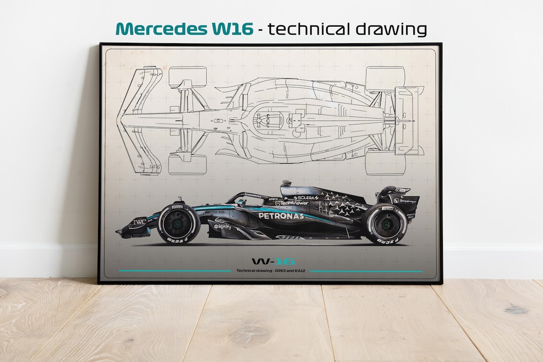W16 Mercedes F1 Technical Drawing – George Russell and Kimi Antonelli ...