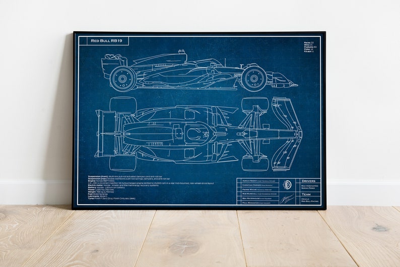 RB19 Red Bull Racing Technical Blueprint, Verstappen, F1, Formula-1, F1 ...