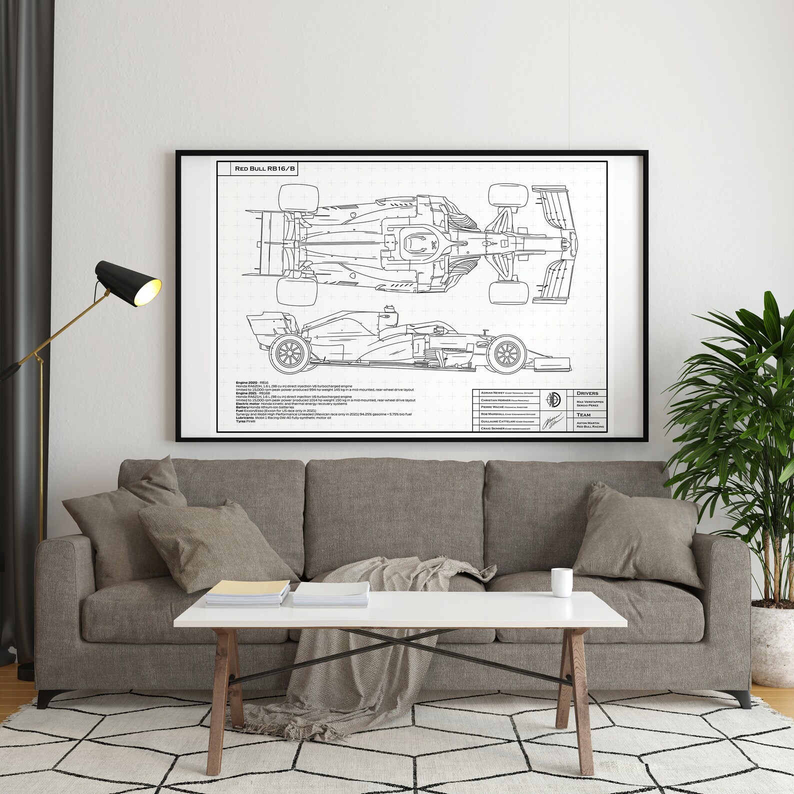 RB16B Red Bull Racing Technical Blueprint, Verstappen, F1, Formula-1 ...