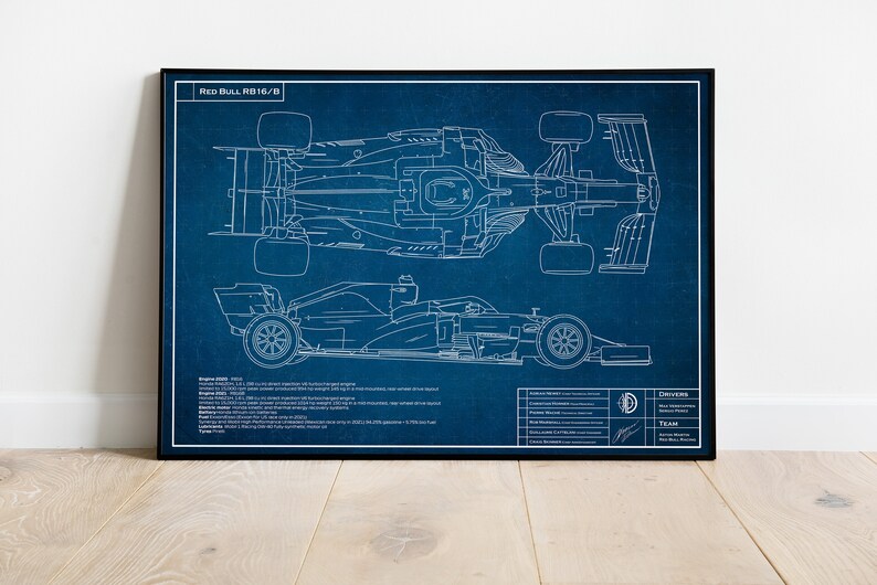 RB16B Red Bull Racing Technical Blueprint, Verstappen, F1, Formula-1 ...