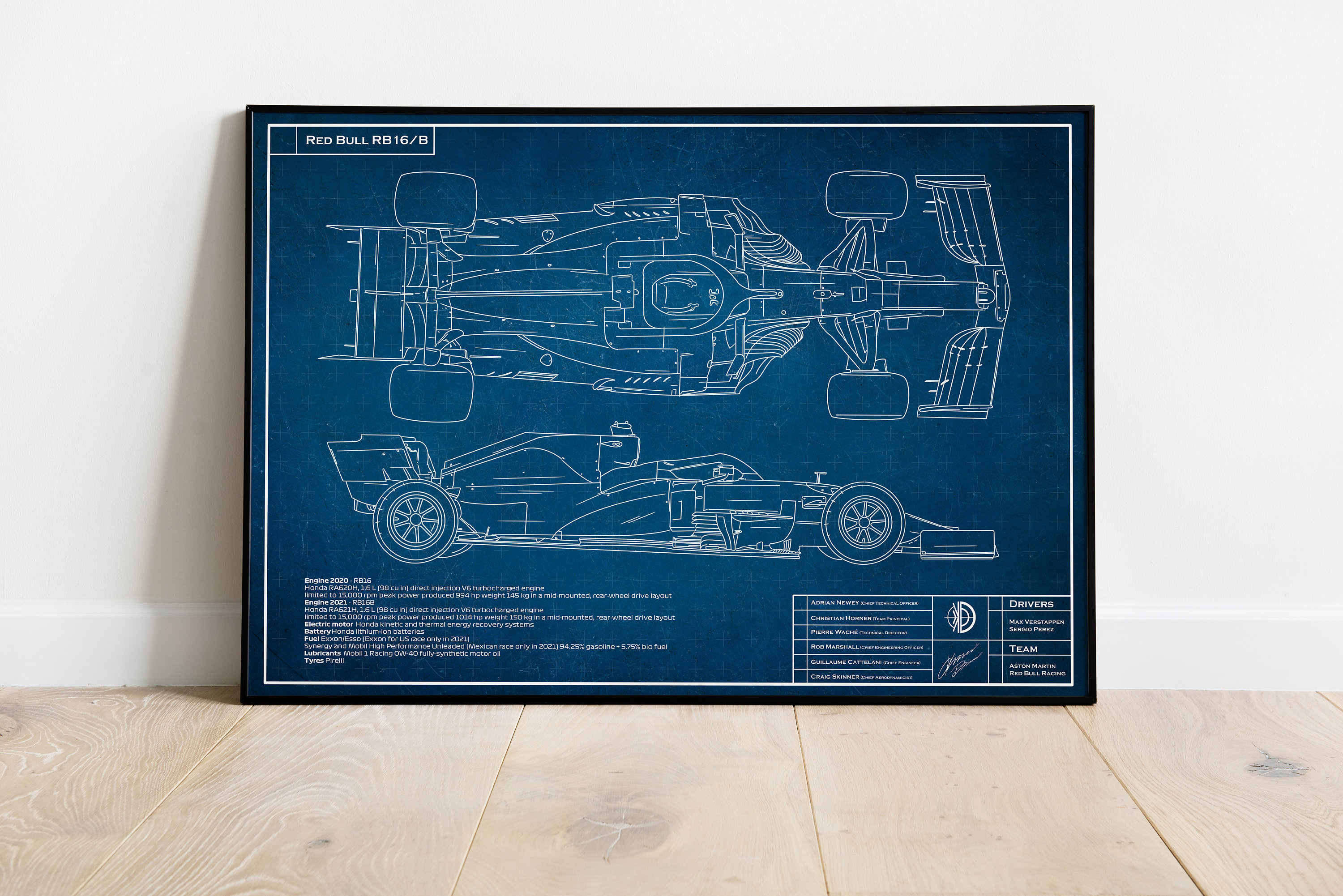 RB16B Red Bull Racing Blueprint, Verstappen F1 Poster - Etsy