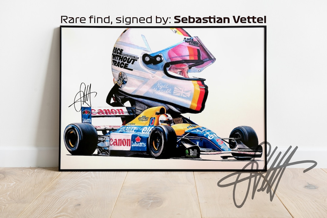 Signed by Sebastian Vettel, FW14 B Williams, F1, Formula-1, F1 Posters ...