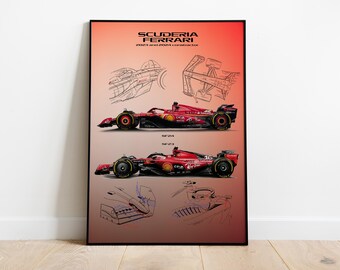 Signed by Leclerc, SF-24 Technical Blueprint, A4 Sized, F1, Formula-1 ...