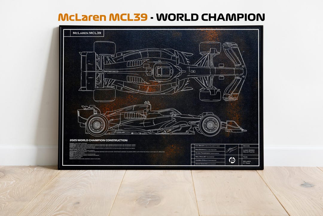MCL39 Mclaren F1 Technical Blueprint Drawing – World Champion Edition ...