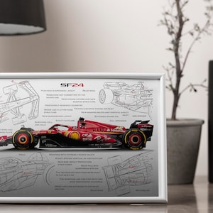 SF-24 Technical Drawing Scuderia Ferrari, Leclerc and Sainz F1, Formula ...