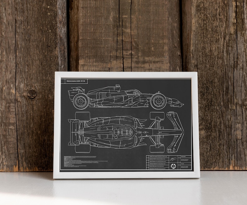 Mercedes W16 F1 Blueprint – George Russell, Kimi Antonelli Art Print - Etsy