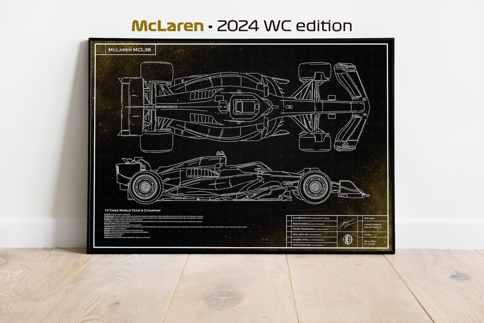 MCL38 Mclaren Technical Blueprint, Lando Norris, Piastri, F1, Formula-1 ...
