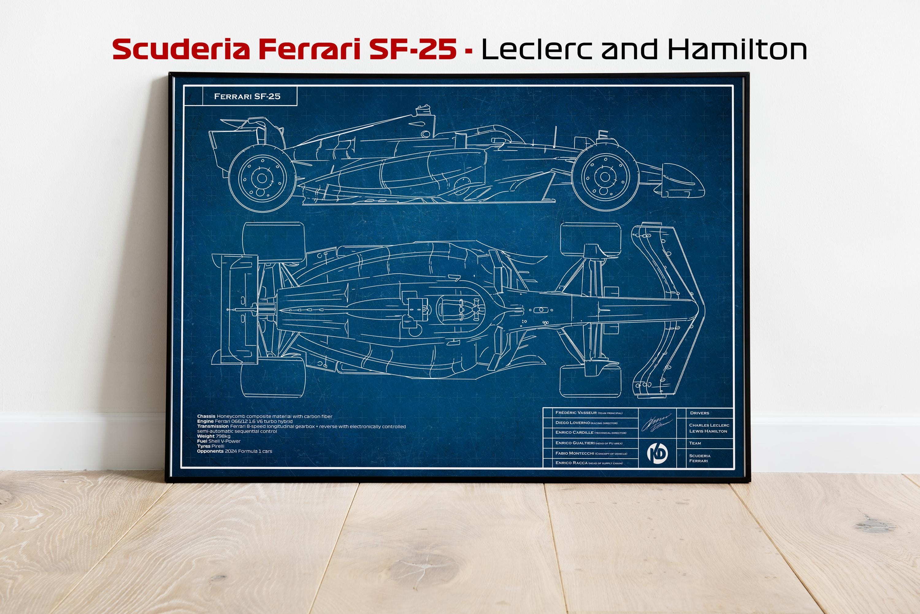 SF-25 Ferrari F1 Technical Drawing – Leclerc and Hamilton | Kddrawings ...