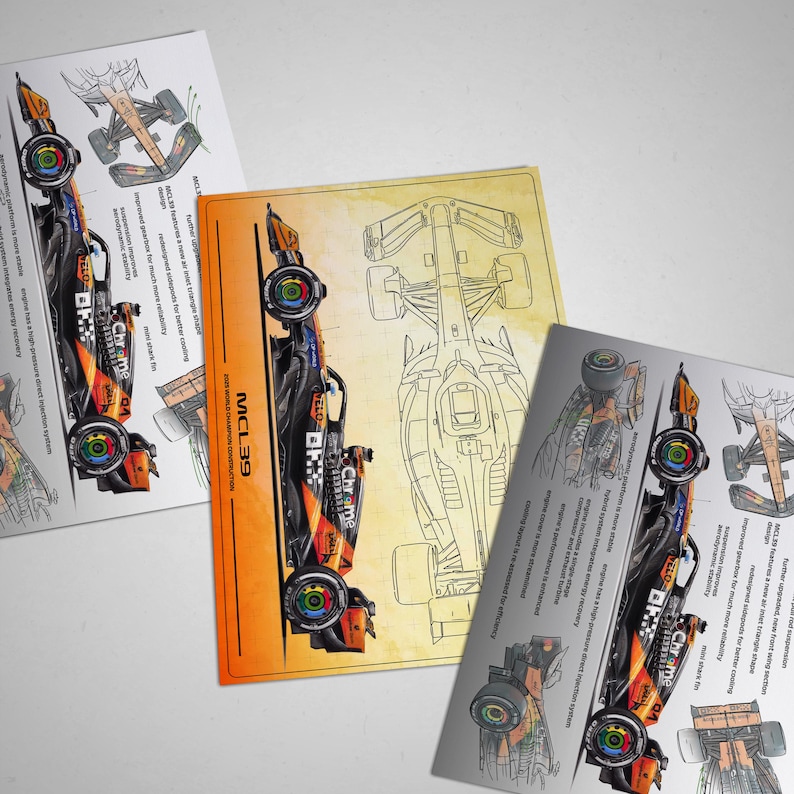 MCL39 Mclaren F1 Technical Blueprint Drawing – World Champion Edition ...