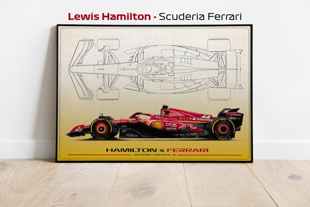 Lewis Hamilton SF-24 Technical Drawing Scuderia Ferrari, 44 F1, Formula ...