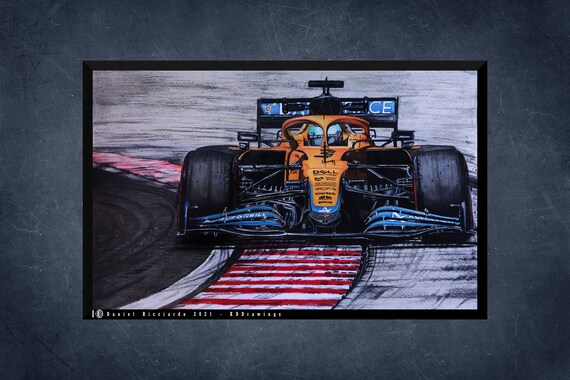 Daniel Ricciardo 2021 Hungaroring Formula-1 Mclaren Drawing | Etsy